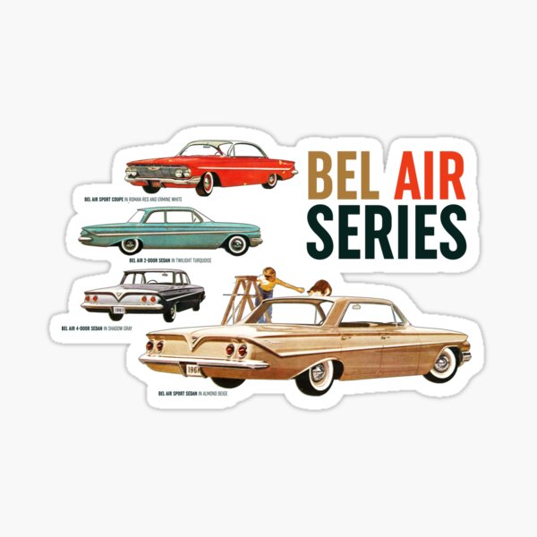"BEL AIR" Sticker for Sale by ThrowbackMotors | Redbubble