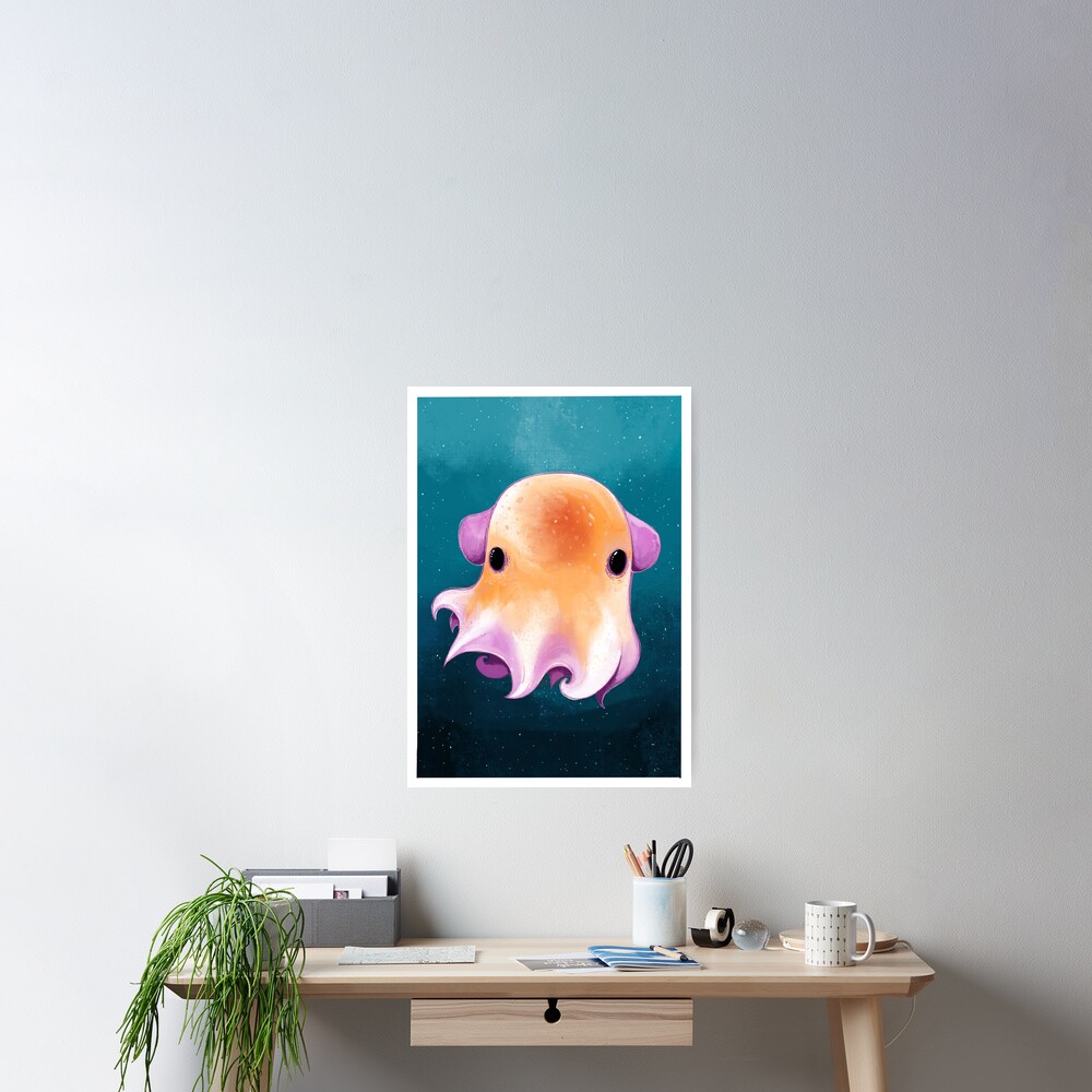 "Cute Dumbo Octopus In Space" Poster for Sale by RachelNutkins | Redbubble