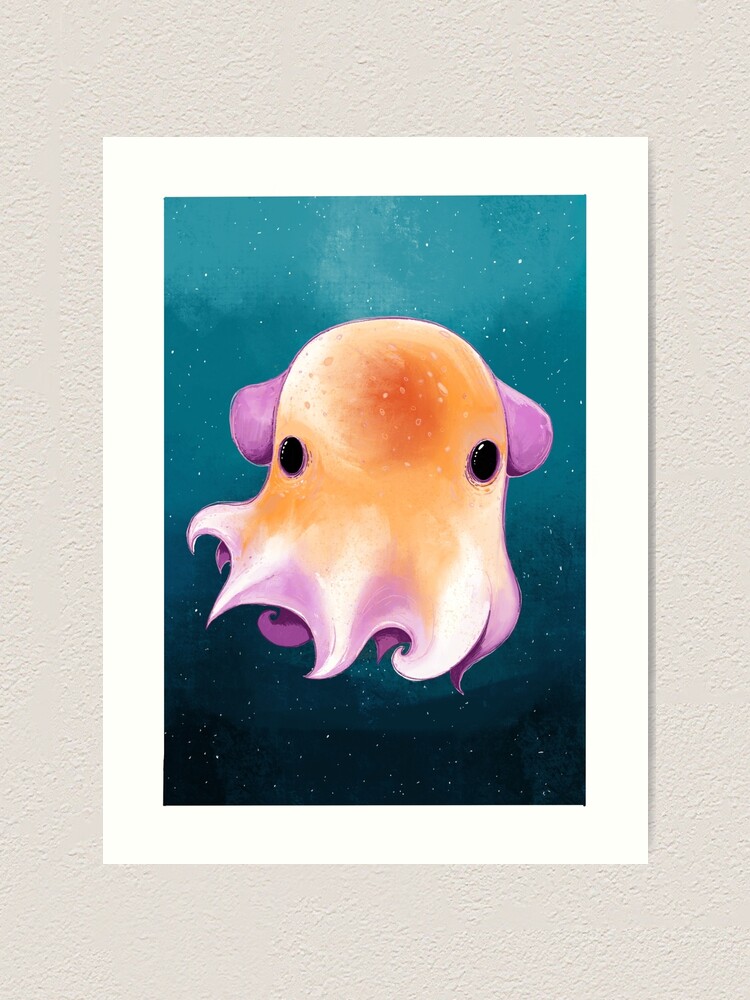 "Cute Dumbo Octopus In Space" Art Print for Sale by RachelNutkins | Redbubble