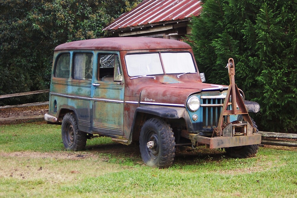"Rusty Willys Jeep" by Linda Yates | Redbubble