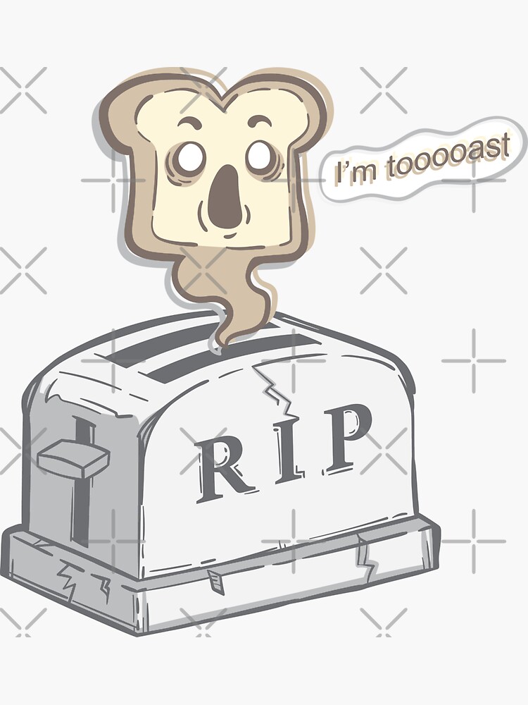"Toast Ghost" Sticker by JollyHedgehog | Redbubble