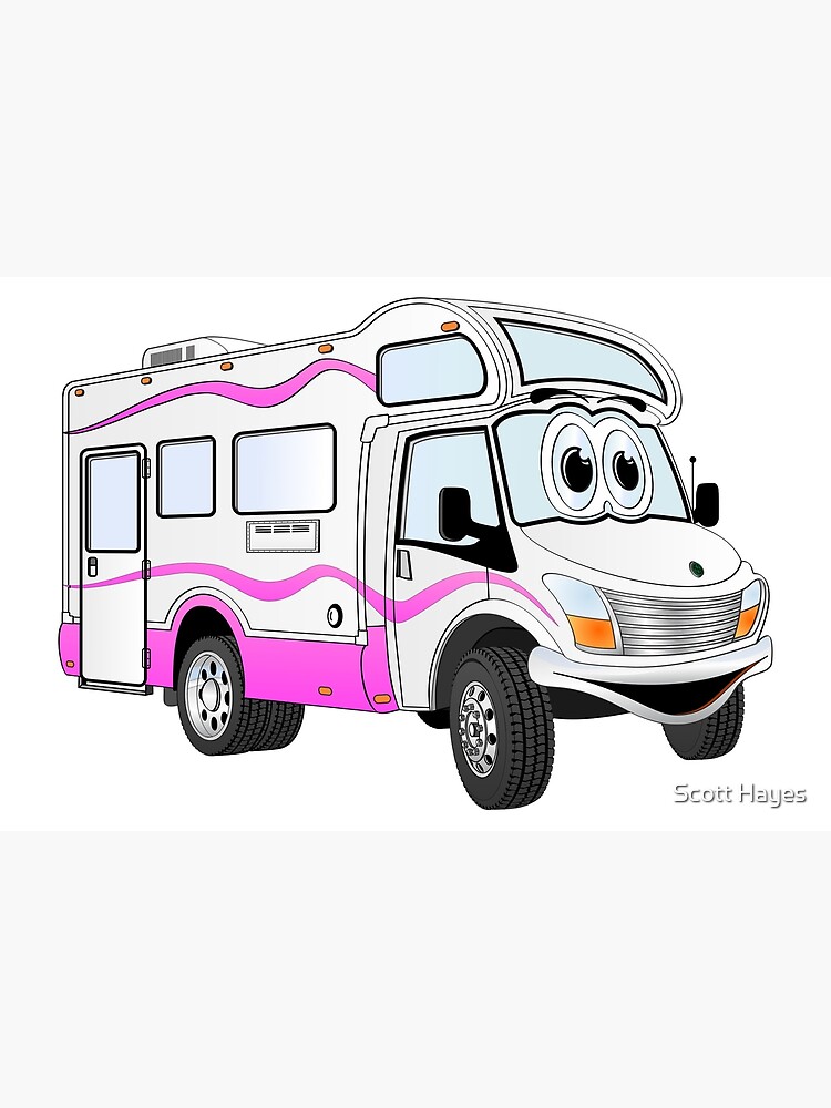 "Pink Camper Cartoon" Art Print by Graphxpro | Redbubble