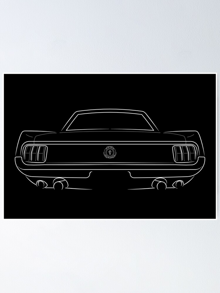 "1965 Ford Mustang - rear stencil, white" Poster for Sale by mal ...