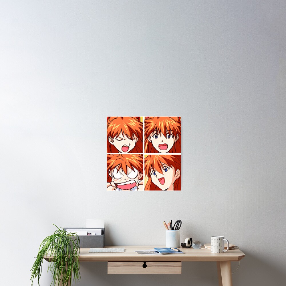 "Asuka Langley Sticker Pack - Pixel Art ^.^" Poster by lev-i | Redbubble