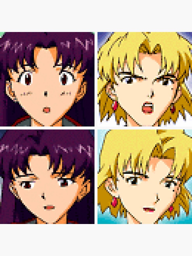 "Misato Katsuragi and Ritsuko Akagi Sticker Pack - Pixel Art ...