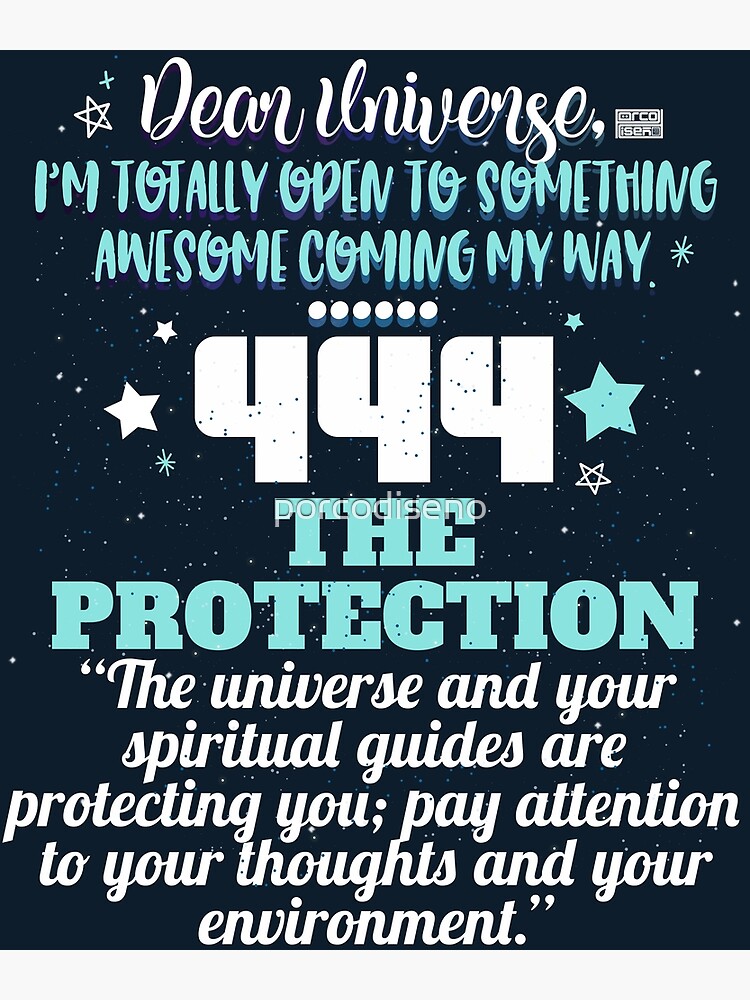 Poster « 444 UNIVERS DE PROTECTION NUMERO DE REPETATION SIGNIFICATION ...