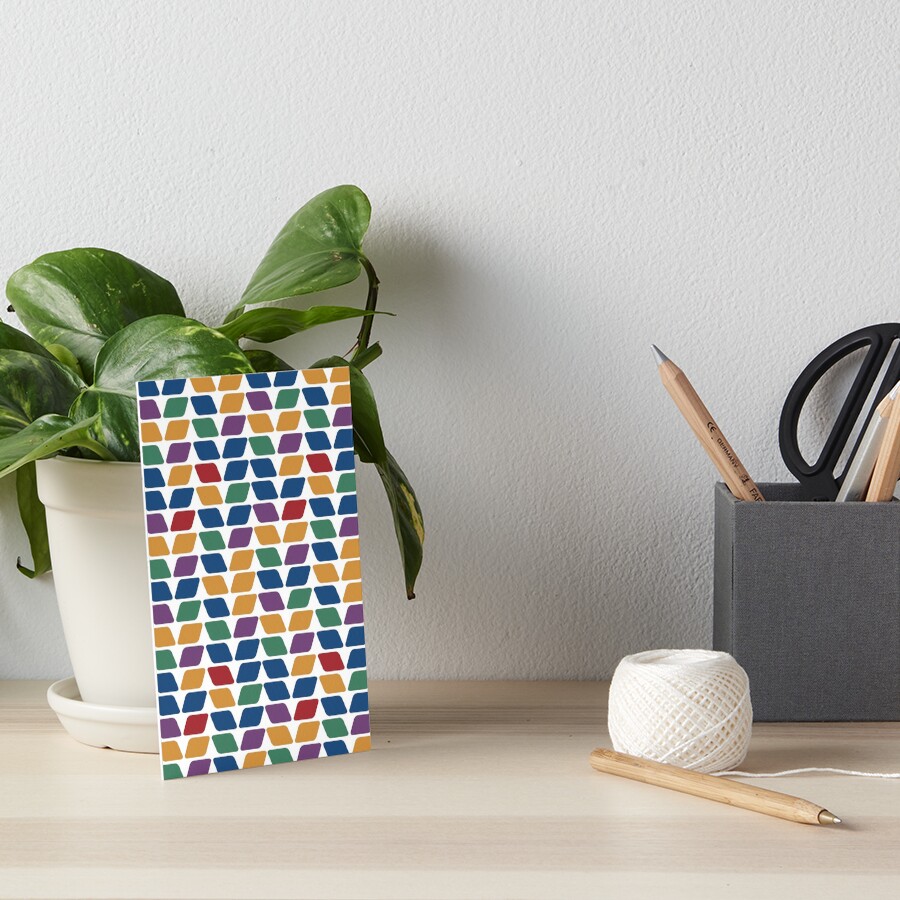 "Retro abstract coloured lozenges" Art Board Print for Sale by tynlizzy ...