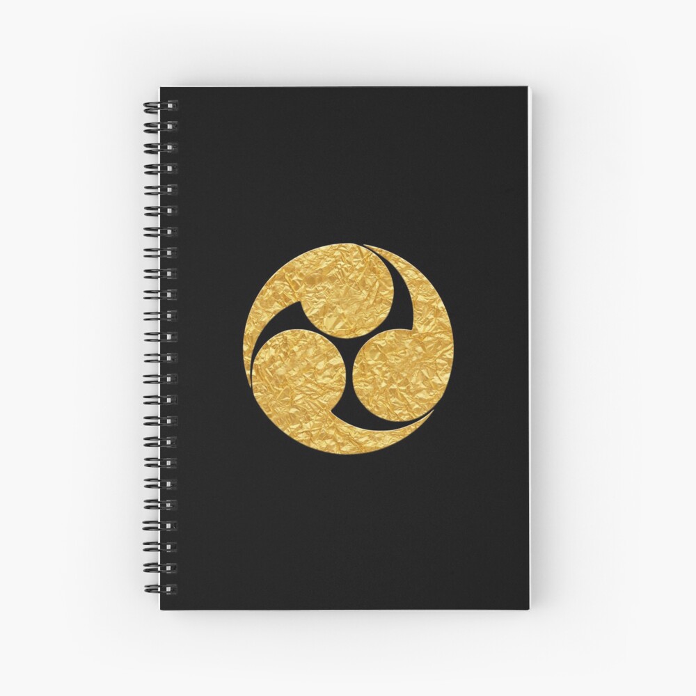"Japanese Mon Hidari Mitsu Tomoe" Spiral Notebook by Takeda-art | Redbubble