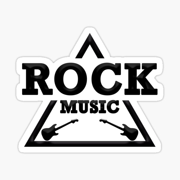 "Rock music logo" Sticker for Sale by AsKartongs | Redbubble
