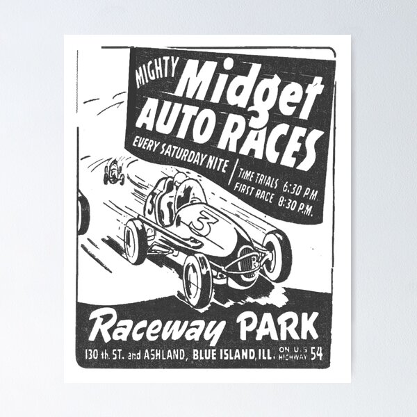 "Raceway Park Midget races" Poster for Sale by Retrorockit | Redbubble