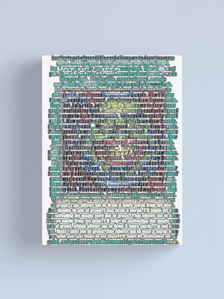 "Pot of Greed Word Art" Canvas Print for Sale by elliobot | Redbubble