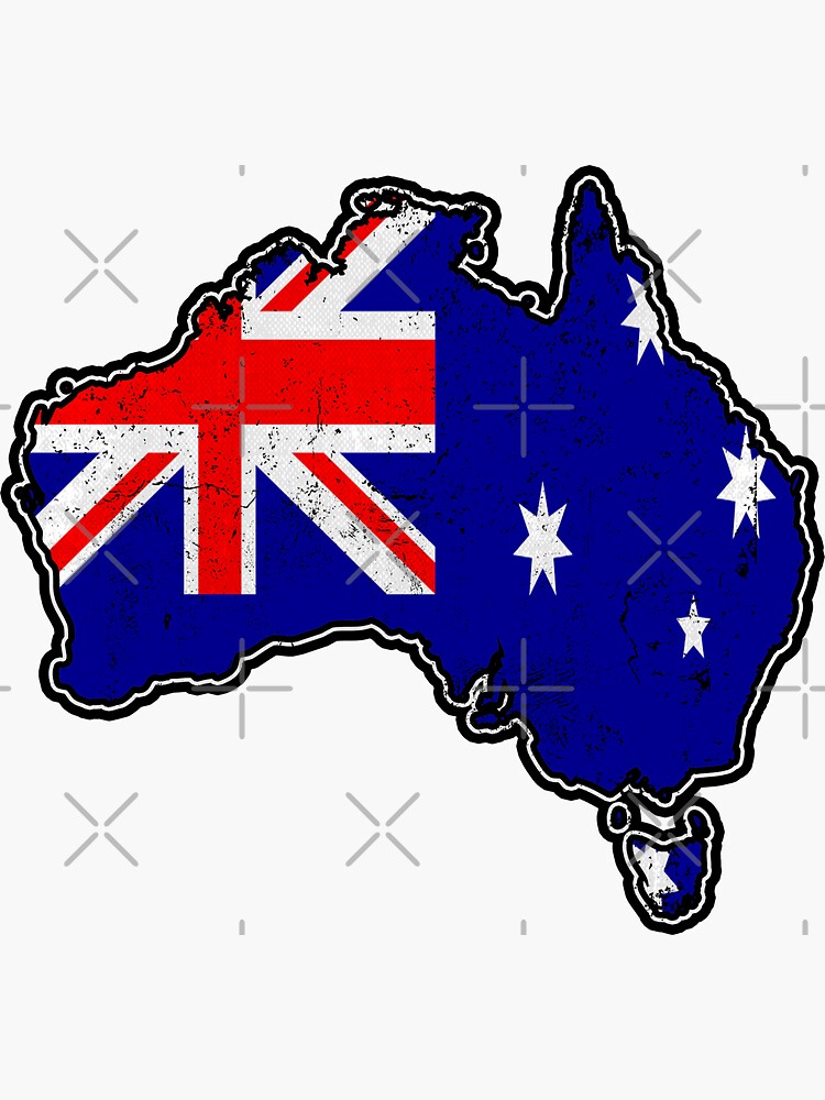 "Australia Map / Flag" Sticker for Sale by EddieBalevo | Redbubble