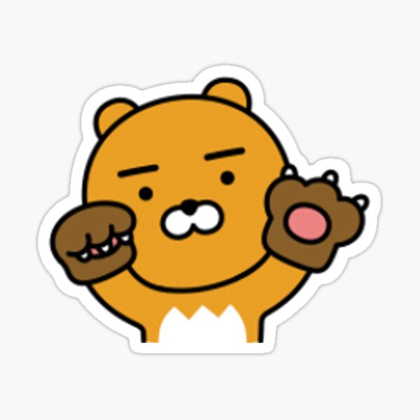 "KakaoTalk Friends Hello! Ryan - Bear Claw Hands (카카오톡 라이언)" Sticker ...