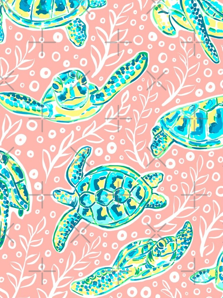 "Preppy Peach and Blue Turtle Pattern" iPhone Case for Sale by ...