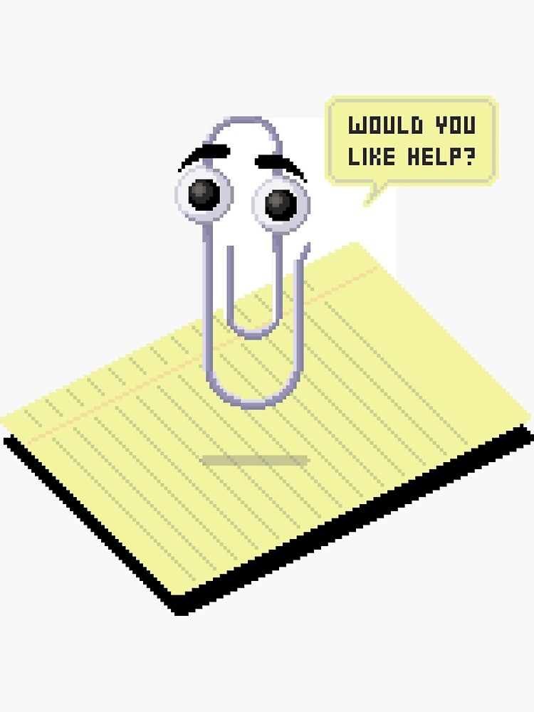 "Clippy Art" Sticker for Sale by Rilly579 | Redbubble