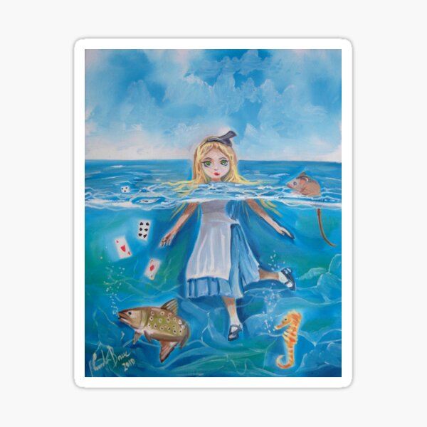 "Alice in Wonderland pool of tears" Sticker for Sale by gordonbruce ...