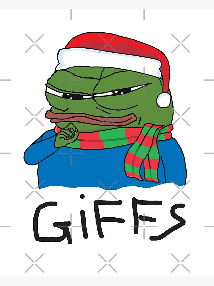 Lámina fotográfica «Smug Apu Apustaja Christmas Card Rare Pepe the frog ...