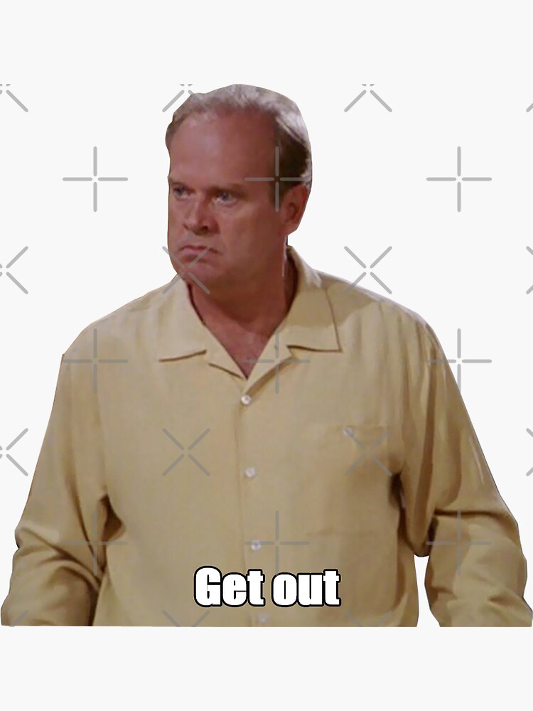 "get out" Sticker for Sale by aluap106 | Redbubble
