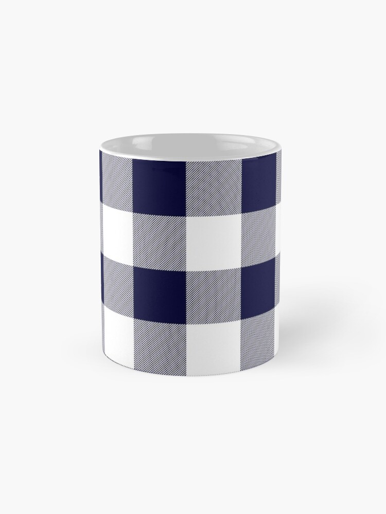 "Buffalo Check Navy Blue And White Plaid Wide Stripes" Coffee Mug for ...