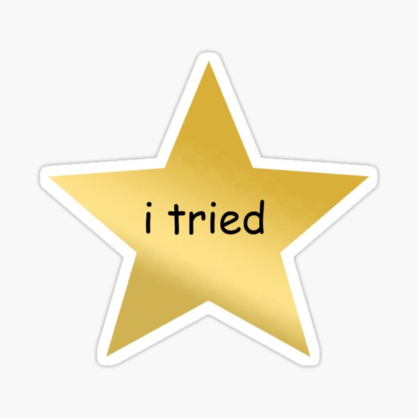 "I Tried Meme Sticker" Sticker for Sale by haileyleonard | Redbubble