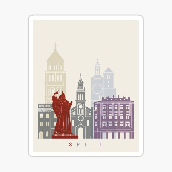 "Split skyline poster" Sticker by paulrommer | Redbubble