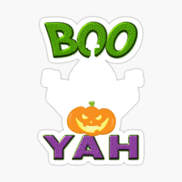 "Booyah - Funny Halloween Graveyard Pumpkin Design" Sticker for Sale by ...