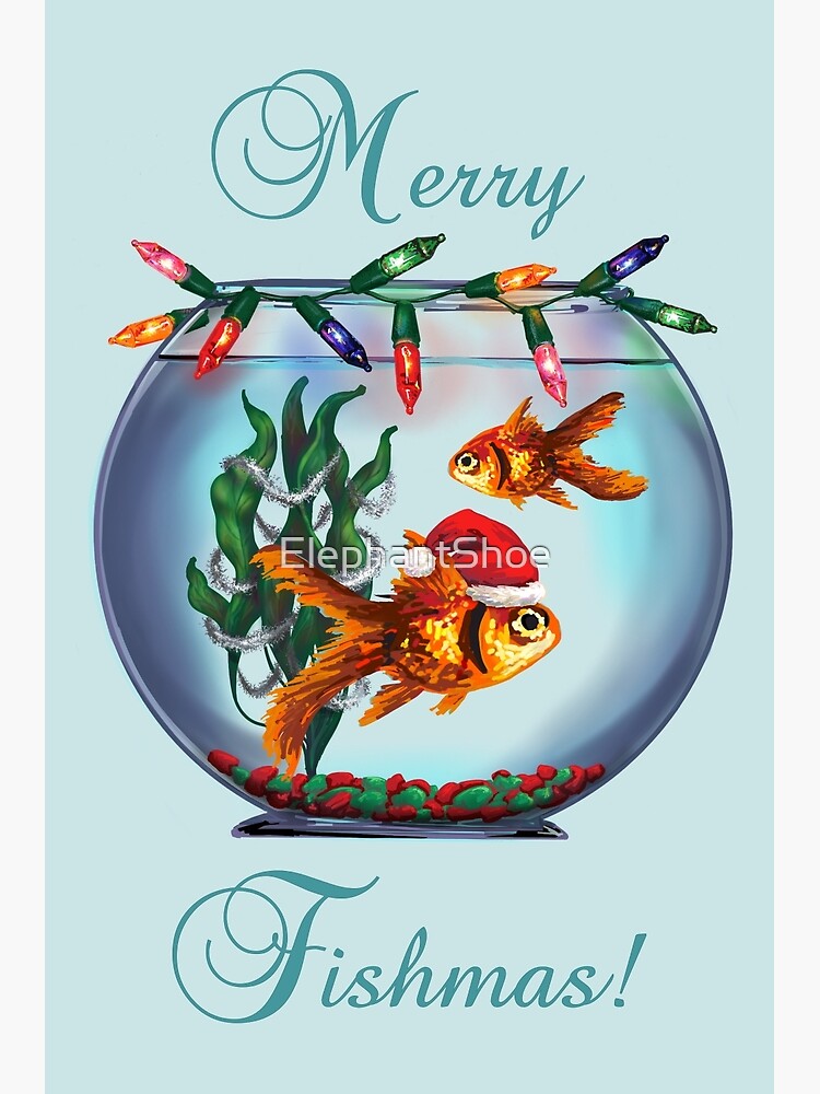 "Merry Fishmas!" Art Print by ElephantShoe | Redbubble