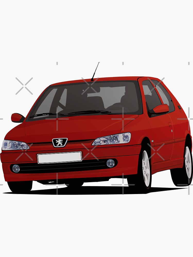 "Peugeot 306 GTi-6 - illustration - rouge lucifer - dark red" Sticker ...