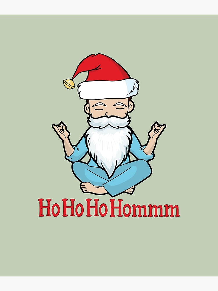 "Yoga Christmas design - Meditating Santa" Greeting Card for Sale by ...