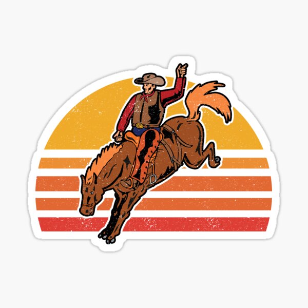 "Vintage Retro Cowboy Rodeo" Sticker for Sale by MintedFresh | Redbubble