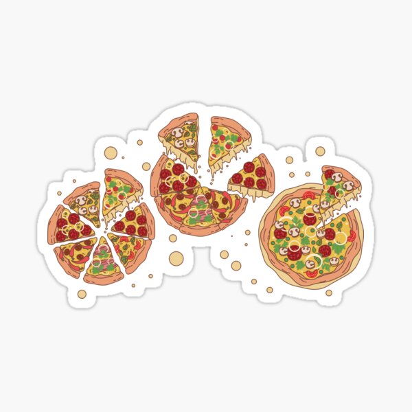 "Pizza Party" Sticker for Sale by Malgharbawi | Redbubble