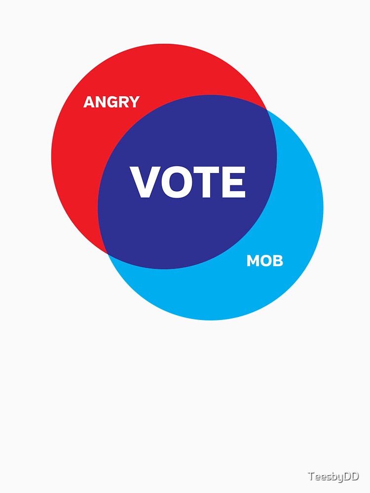 "Angry Mob = Vote Venn Diagram" T-shirt for Sale by directdesign ...