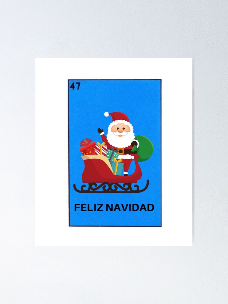 "Feliz Navidad Merry Christmas Mexican Loteria Bingo Card" Poster for ...