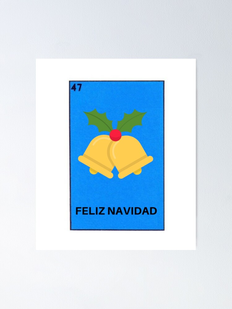 "Feliz Navidad Mexican Loteria Bingo Card Merry Christmas" Poster by ...