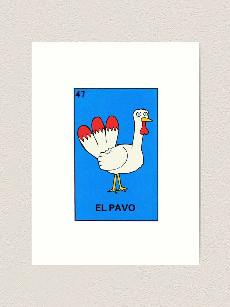 "El Pavo Mexican Loteria Bingo Card Thanksgiving Theme" Art Print for ...