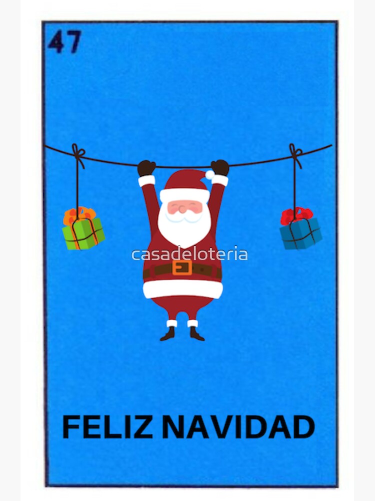 "Feliz Navidad Santa Claus Mexican Loteria Bingo Card for Christmas ...