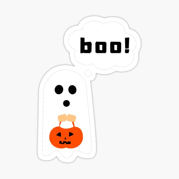 "halloween boo" Sticker for Sale by MallsD | Redbubble