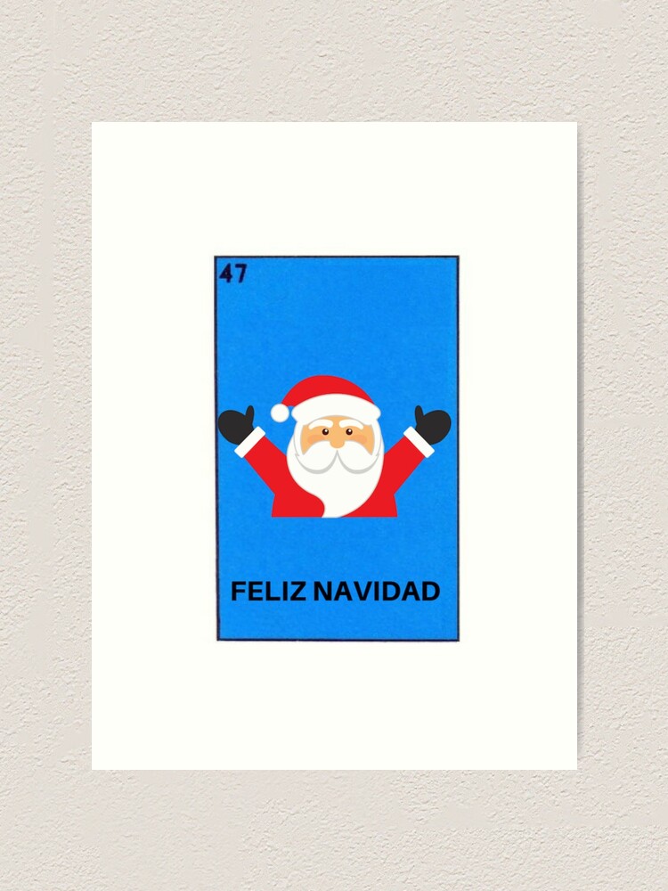 "Feliz Navidad Merry Christmas Mexican Loteria Bingo Card" Art Print ...