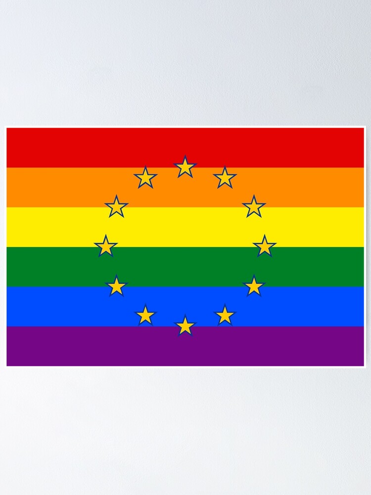 "European Union LGBTQ Pride Flag" Poster for Sale by popkulturniy ...