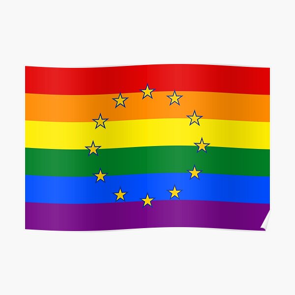 "European Union LGBTQ Pride Flag" Poster for Sale by popkulturniy ...