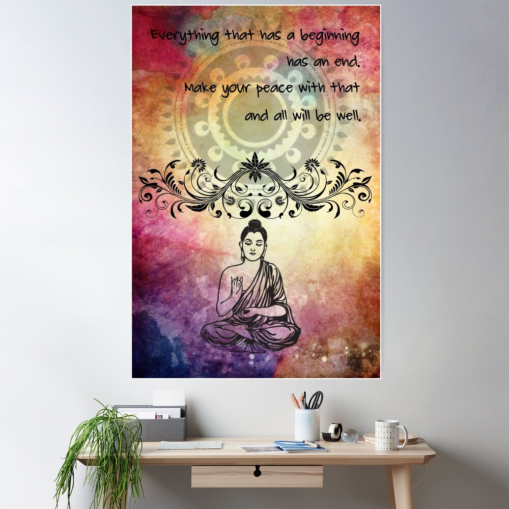Zen Art Quotes Buddhism Art Yoga Canvas Art Buddha Print Buddhist Gift