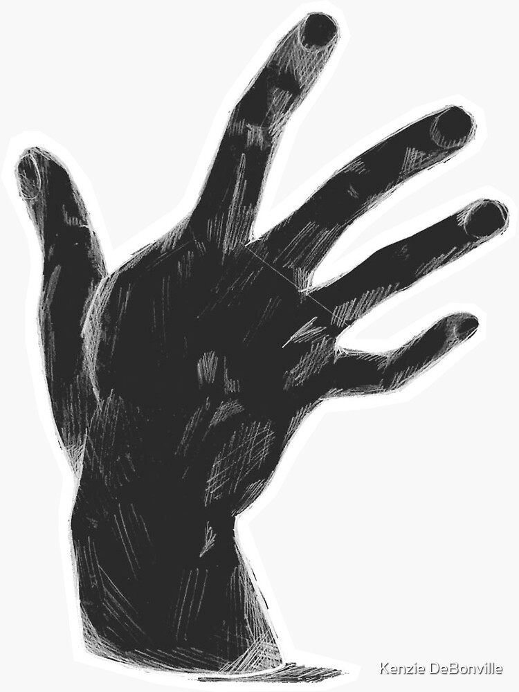 "inverted hand sketch" Sticker for Sale by shitshowstudio | Redbubble