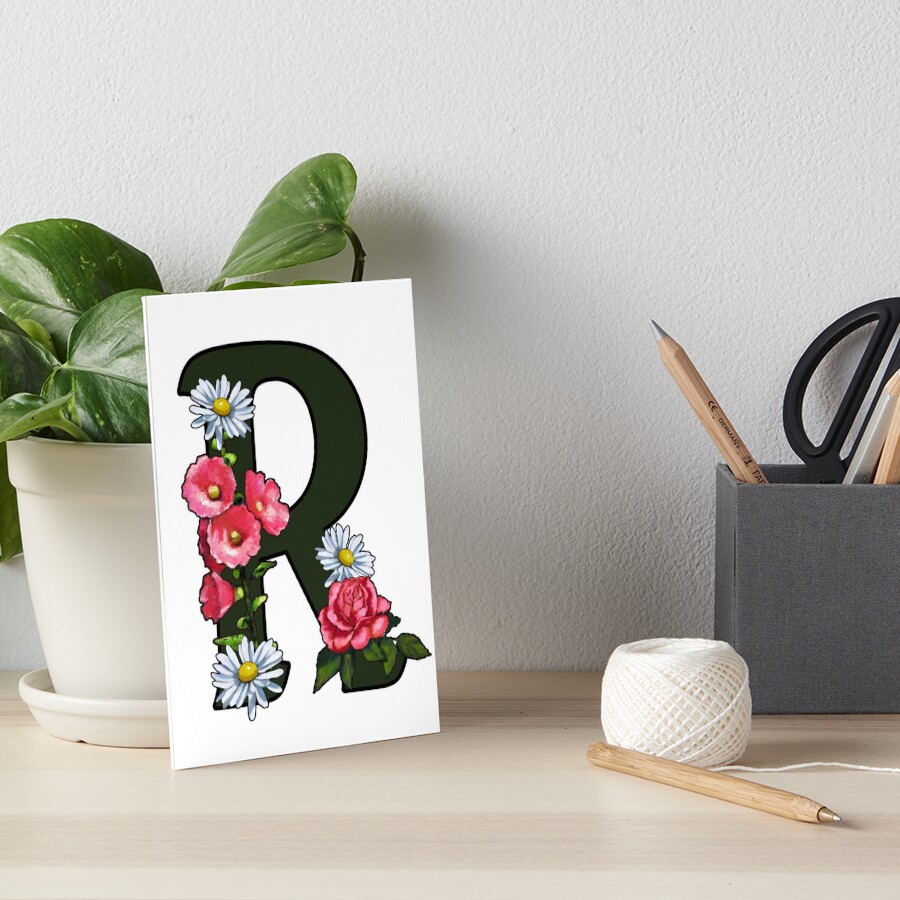 Lámina rígida «Letra R, Inicial, Primera Letra del Nombre, Decorada con ...