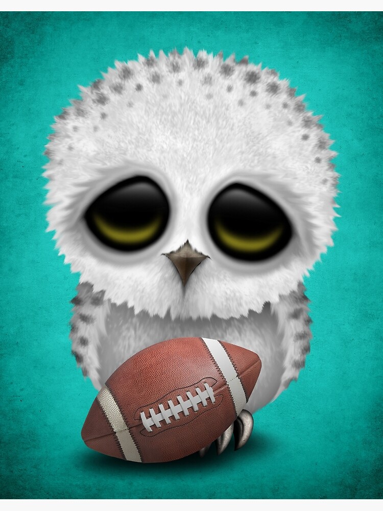 "Cute Baby Owl Playing With Football" Art Print by JeffBartels | Redbubble