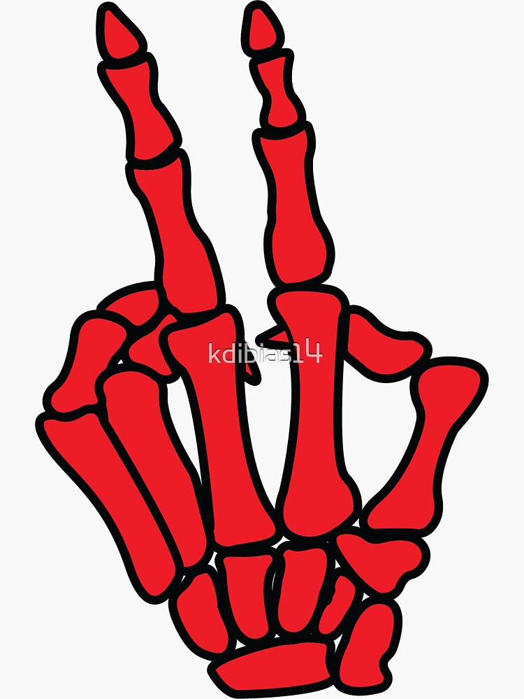 "Red Skeleton Hand" Sticker for Sale by kdibias14 | Redbubble