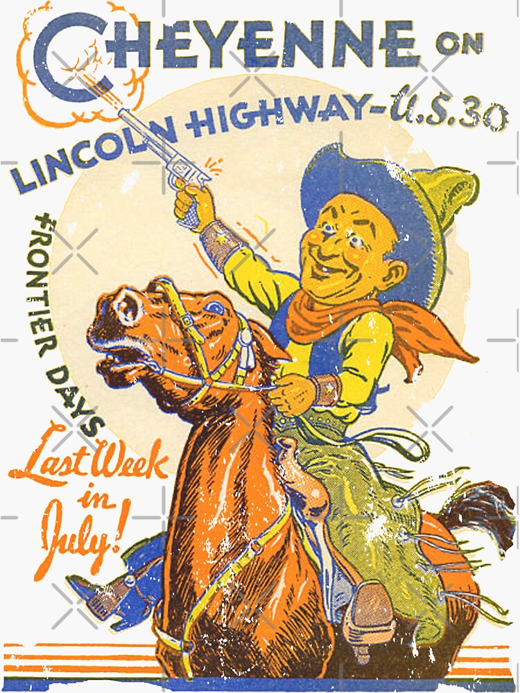 "Cheyenne Frontier Days, 50s. 60s" Sticker for Sale by Retrorockit ...