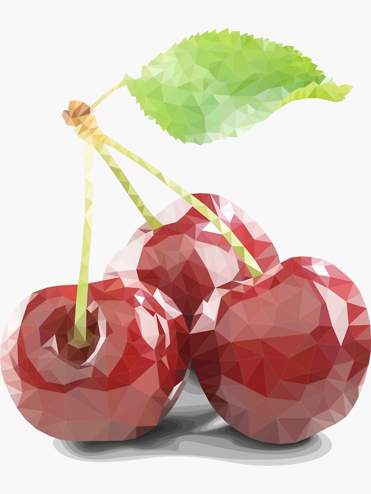 "Cherry Poly Art" Sticker for Sale by ExplosiveA | Redbubble
