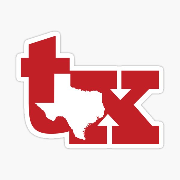 "tx (Red)" Sticker for Sale by Pelicaine | Redbubble
