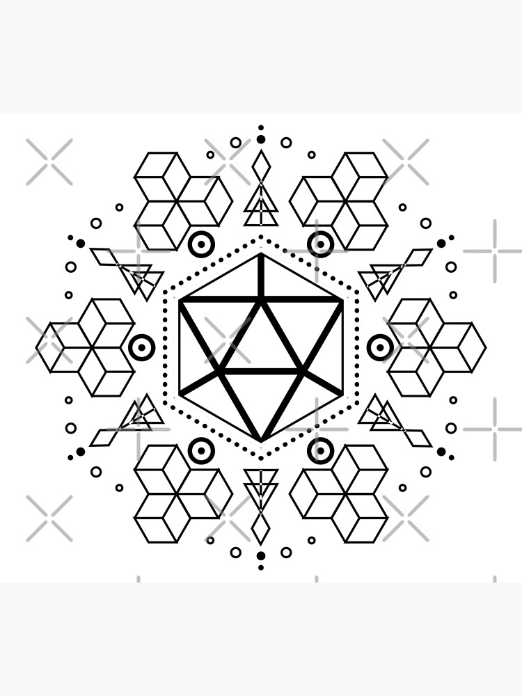 "Geometric Polyhedral D20 Dice Tabletop RPG Gaming" Poster by ...