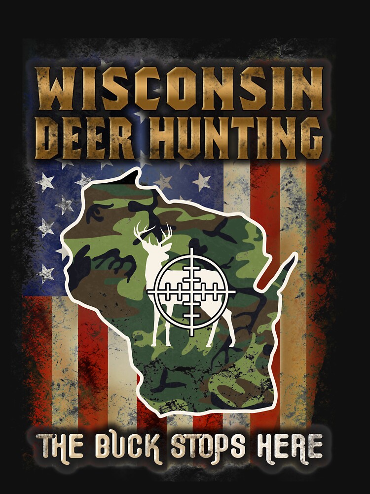 "Wisconsin Deer Hunter American Flag Deer Hunting Gifts American ...